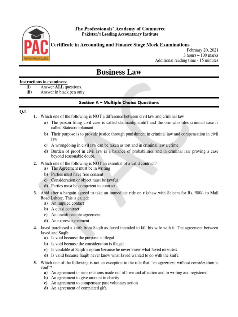 Caf-3 BLW Q. Paper (Final) | PDF | Dividend | Negotiable Instrument