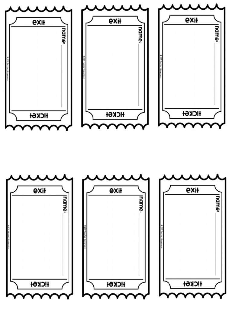 Exit Ticket Pdf