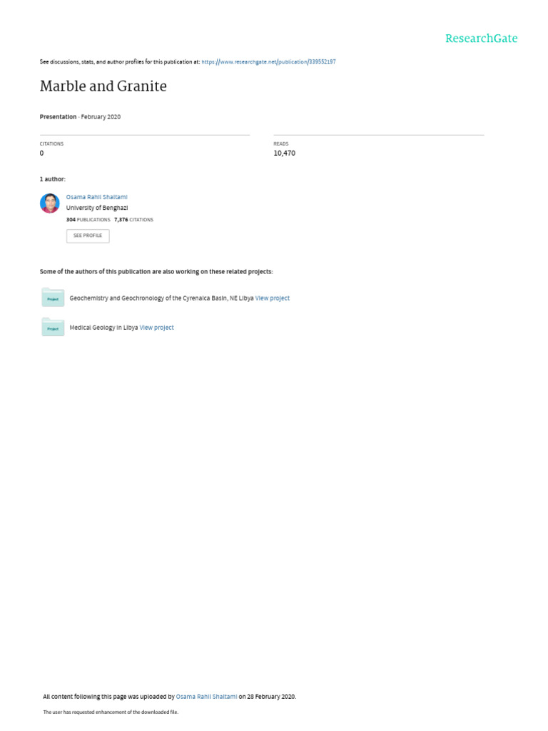 Marble and Granite | PDF | Marble | Igneous Rock