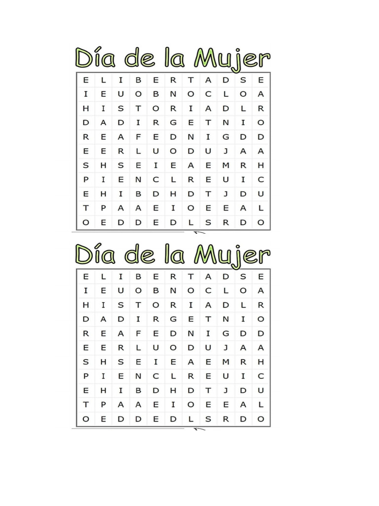 sopa de letras mujer | PDF