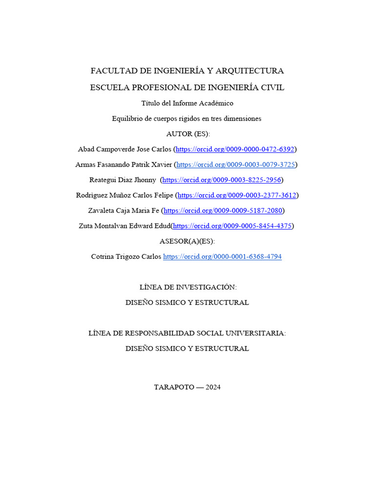 Informe Estatica | PDF | Fuerza | Rotación