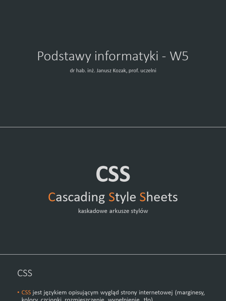 Podstawy informatyki - W5 | PDF