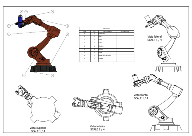 Brazo Robótico Plano | PDF