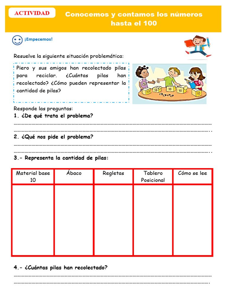 D1 A2 FICHA MAT. Conocemos y Contamos Los Números Hasta El 100 | PDF D1 A2 FICHA MAT. Conocemos y Contamos Los Números Hasta El 100 | PDF