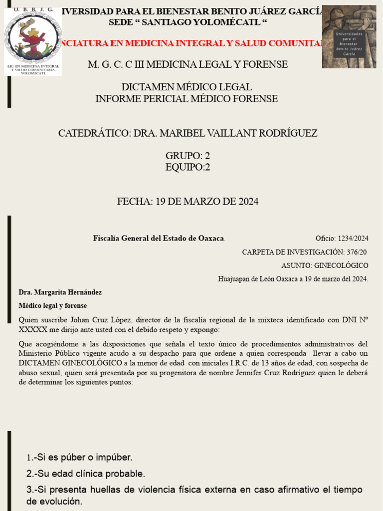 Dictamen Médico Violacion Sexual-1 | PDF | Labios