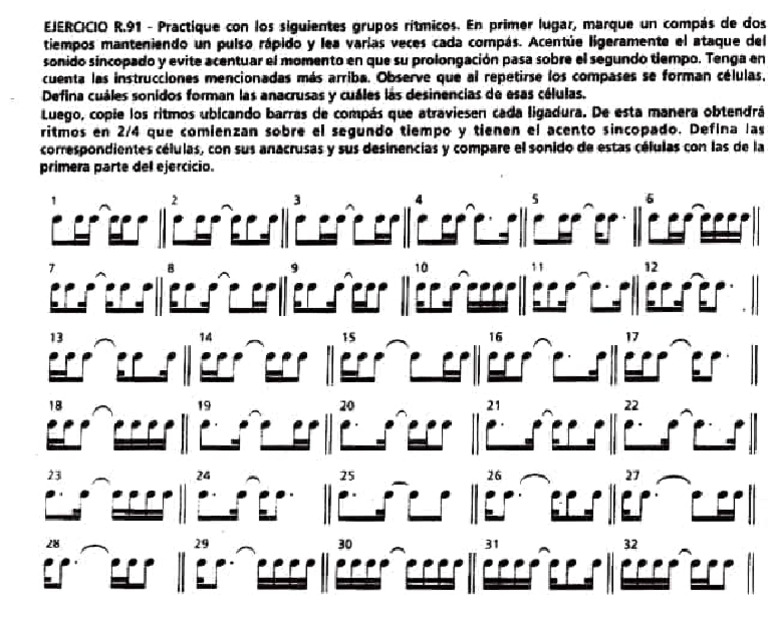 celulas rirmicas con sincopa en división binaria | PDF
