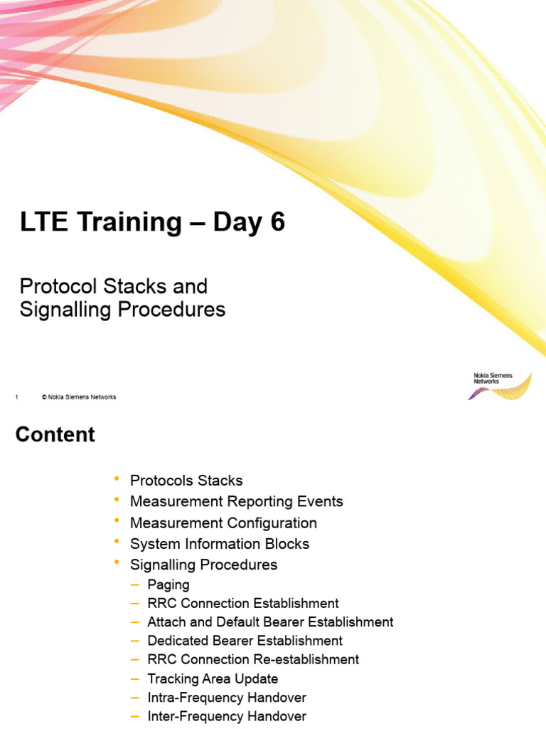 LTE Training Day 6 - Protocol Stacks & Signalling | PDF | Transmission ...