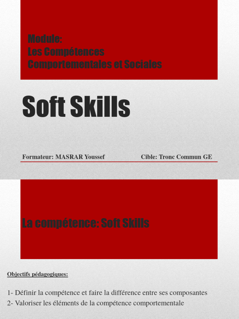 Compétences Comportementales et Sociales | PDF | Compétence (Ressources ...
