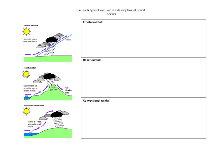 Rainfall Types Worksheet | PDF