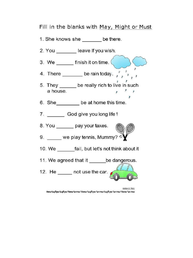 May, Might, Must - Exercises | PDF