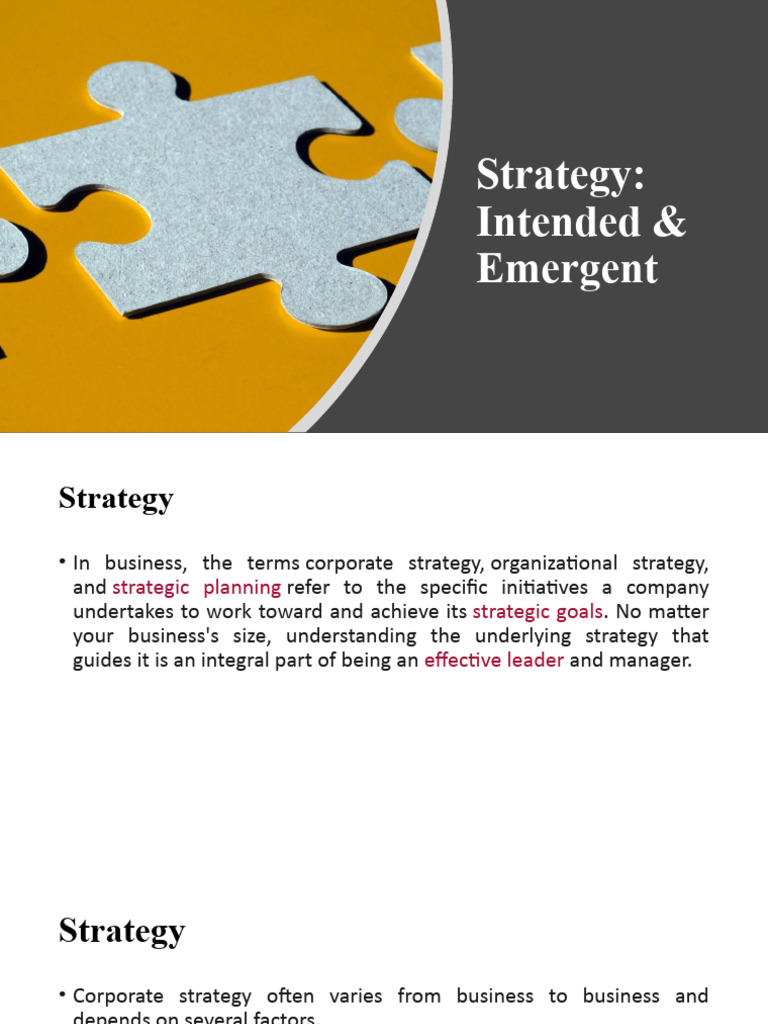 Emergent vs. Intended Strategy Insights | PDF | Strategic Management ...