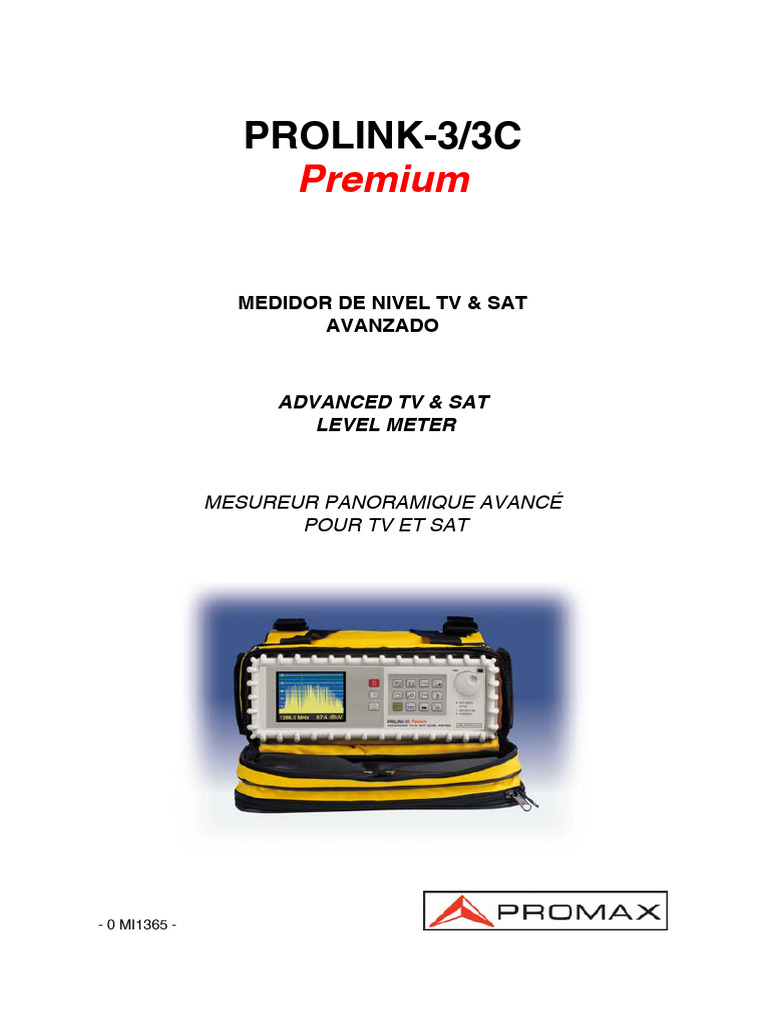 Manuel d'utilisation Prolink-3/3C Premium | PDF | Télévision par ...