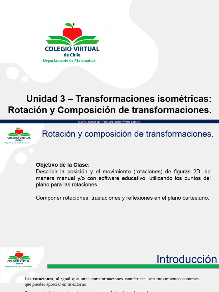 011 u3 8b Matematica Teorico Rotacion y Composicion de Transformaciones ...