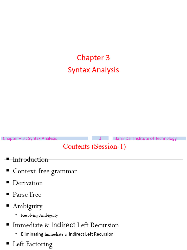 Ch3 - Syntax Analysis | PDF | Parsing | Formalism (Deductive)