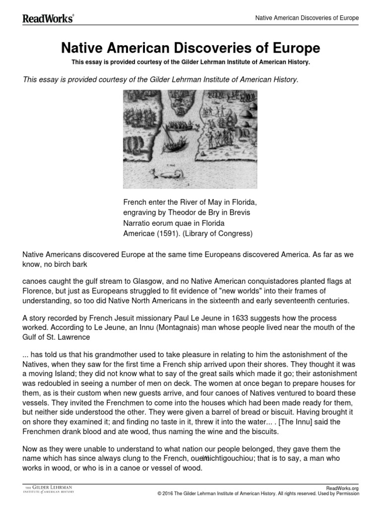 Native American Discoveries of Europe | PDF | Fur Trade | Native ...