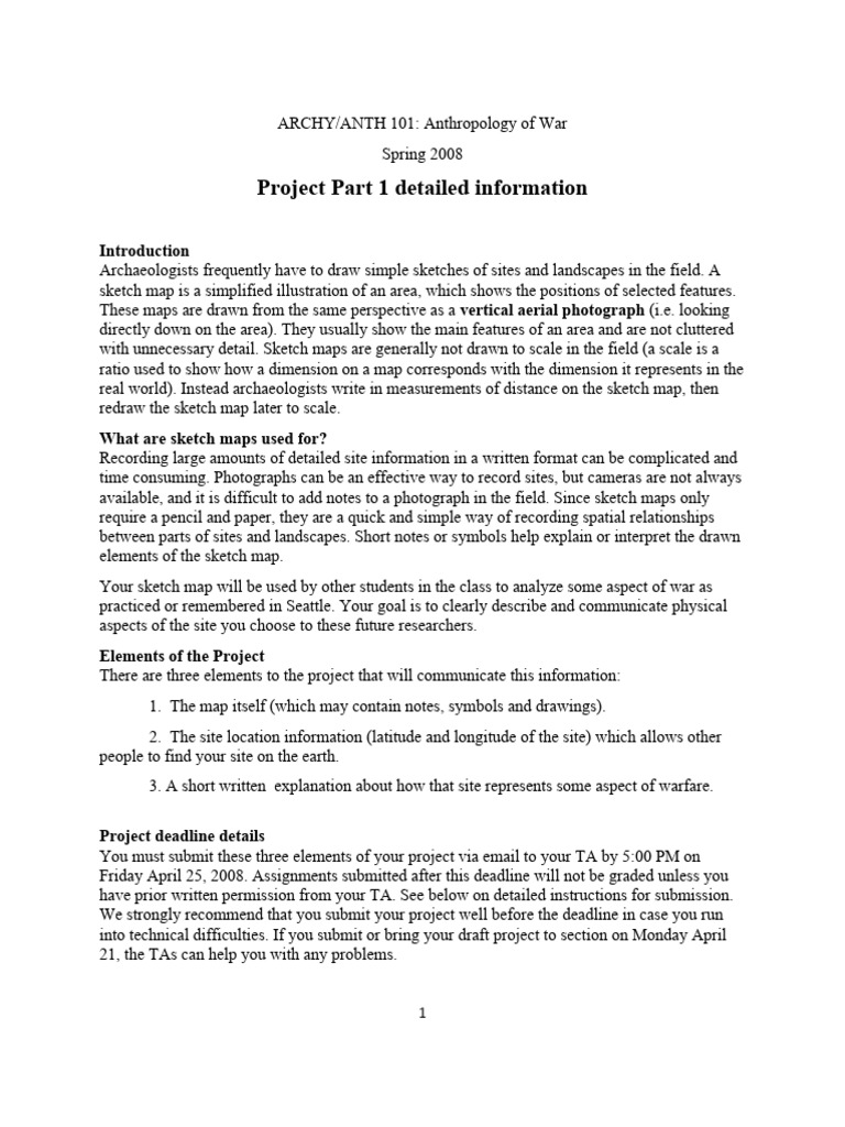 Project 1 Details | PDF | Map | Compass