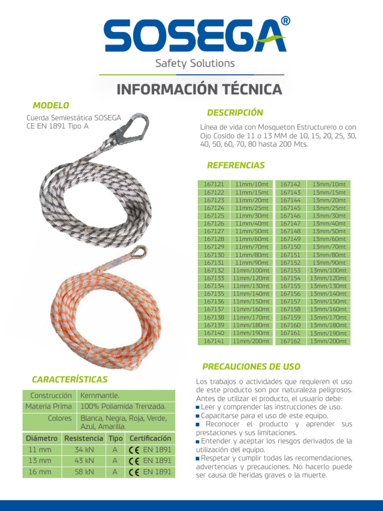Cuerda de Rescate Sosega 13 MM | PDF