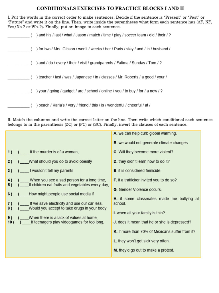 Conditionals Exercises To Practice English Iv | PDF