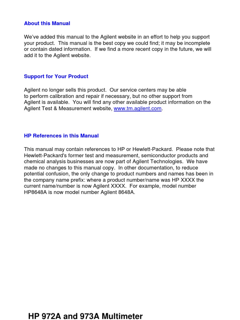 HP 973a | PDF | Capacitor | Calibration