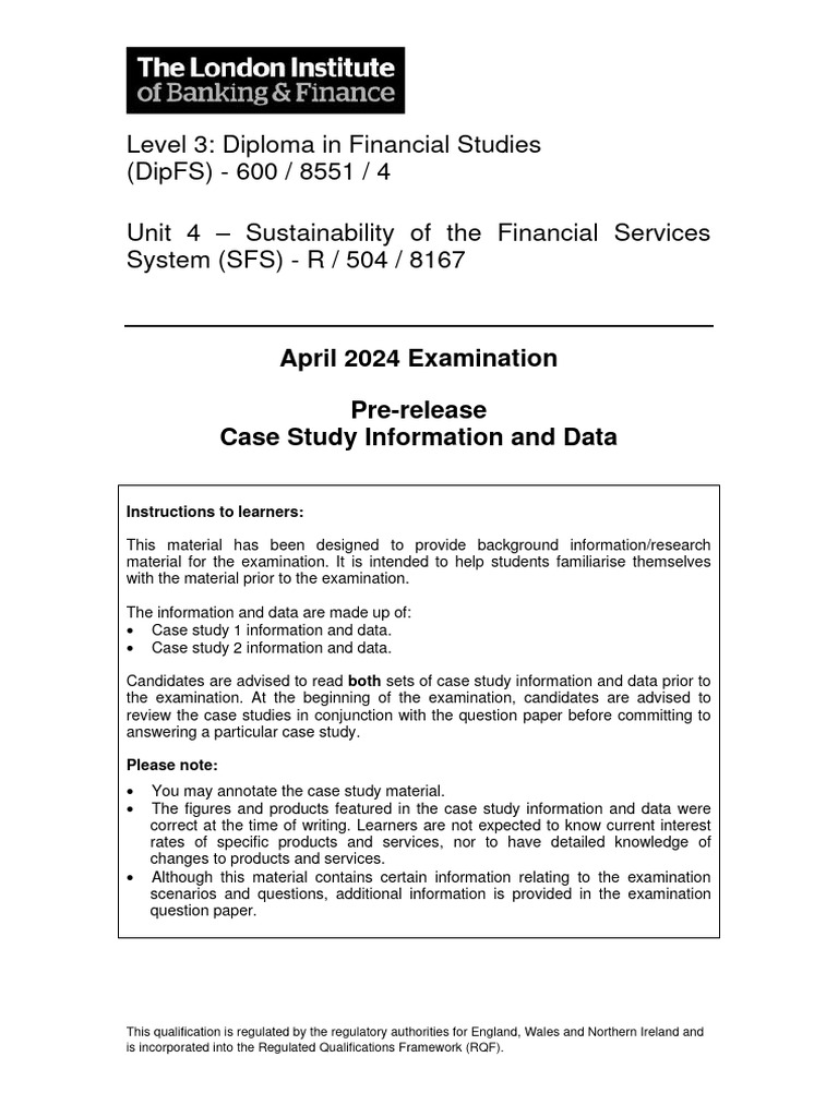 Unit 4 Case Study: Financial Services 2024 | PDF | Insurance | Argument