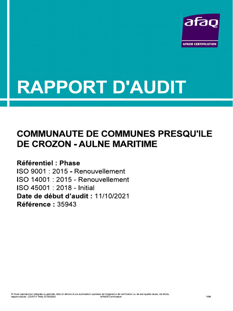 Rapport Audit 2021 | PDF