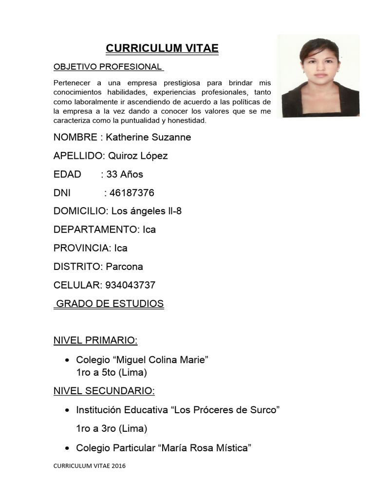 CV Katherine Quiroz | PDF