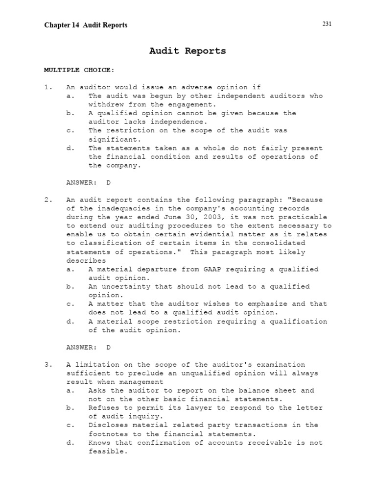 Understanding Audit Reports | PDF | Auditor's Report | Audit