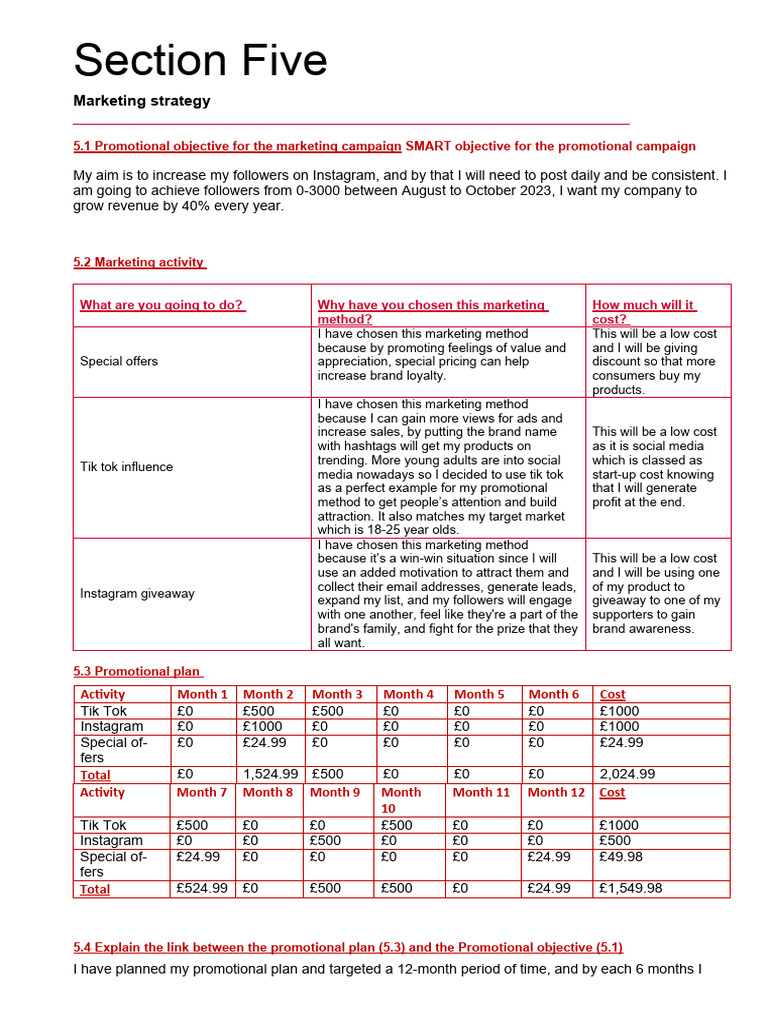 Business Plan Unit 3 Assignment 2 | PDF | Marketing | Business Economics