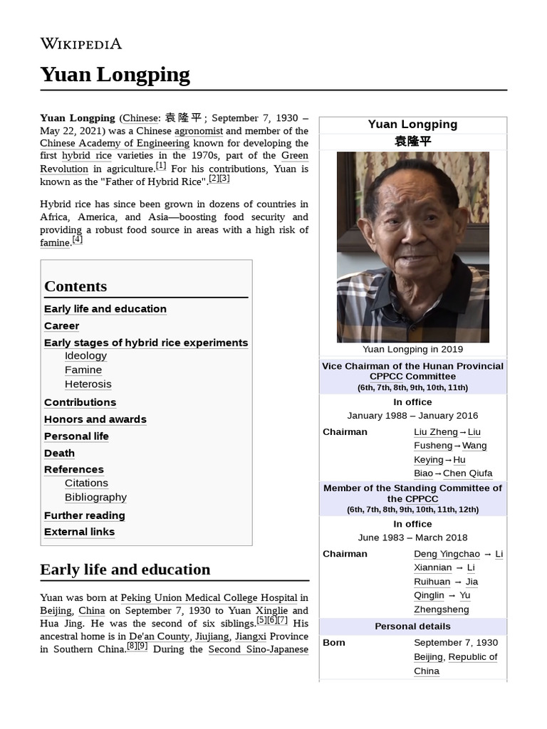 Yuan - Longping - Hybrid Rice | PDF