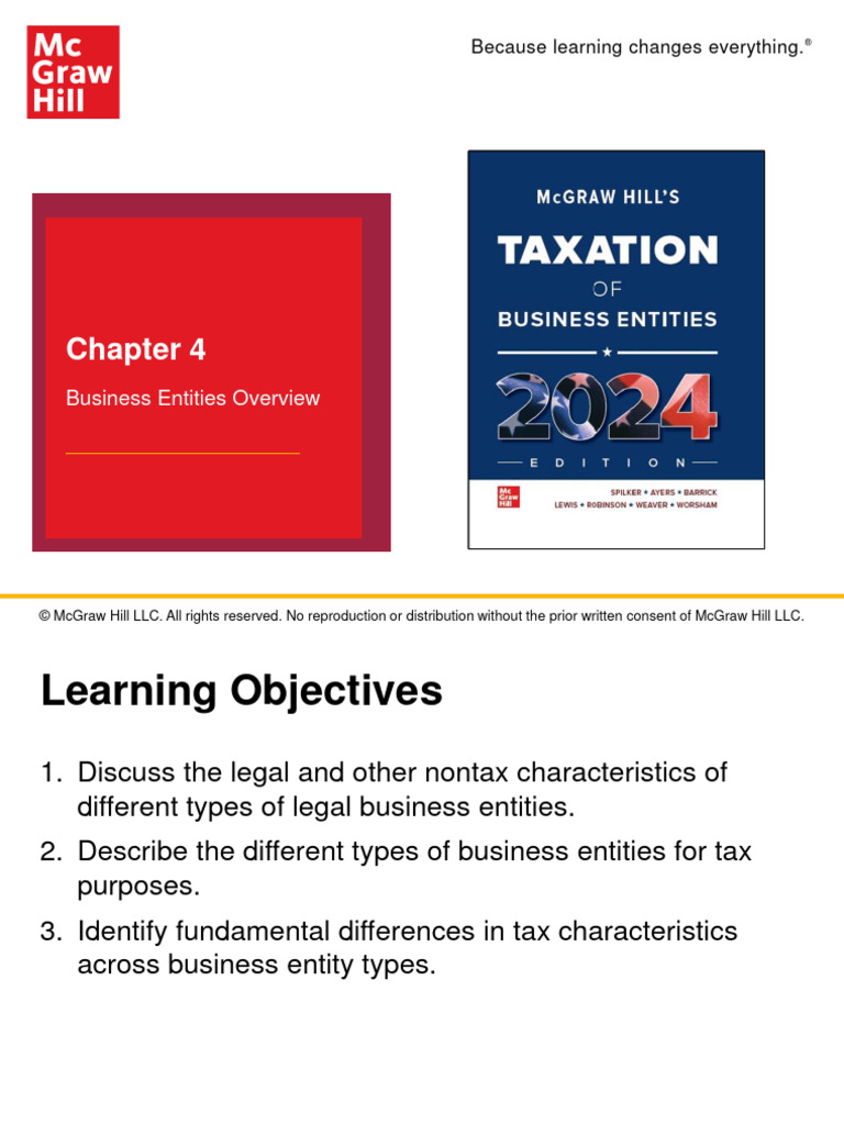 Spilker TBE 15e PPT CH04 Accessible | PDF | Tax Deduction | Limited Liability Company