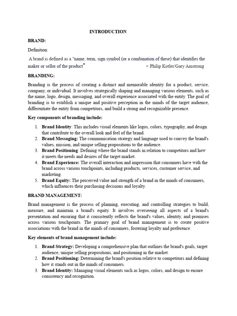 Brand Management Concepts Explained | PDF | Brand | Brand Management