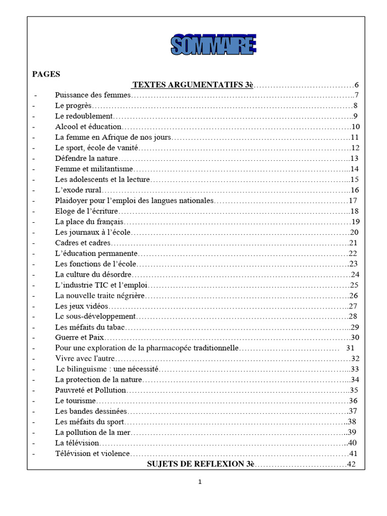 Banque de Textes 3è - 4è - 5è-6è | PDF | Discours | Afrique