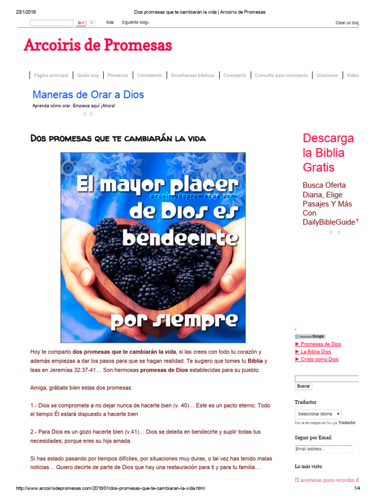 Dos Promesas Que Te Cambiarán La Vida - Arcoiris de Promesas | PDF | Oración | Amor