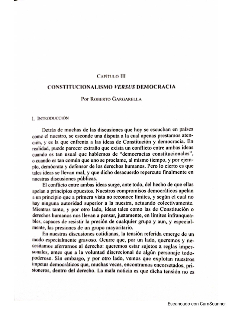 Gargarella Constitucionalismo Versus Democracia | PDF Gargarella Constitucionalismo Versus Democracia | PDF
