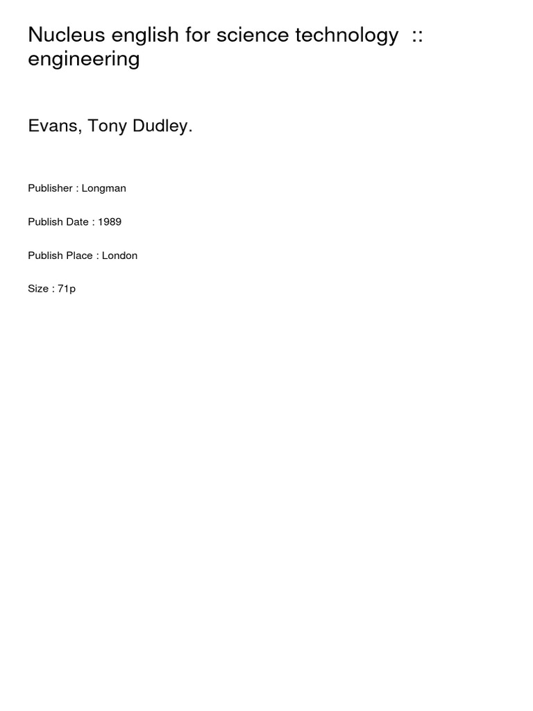 Nucleus English For Science Technology | PDF