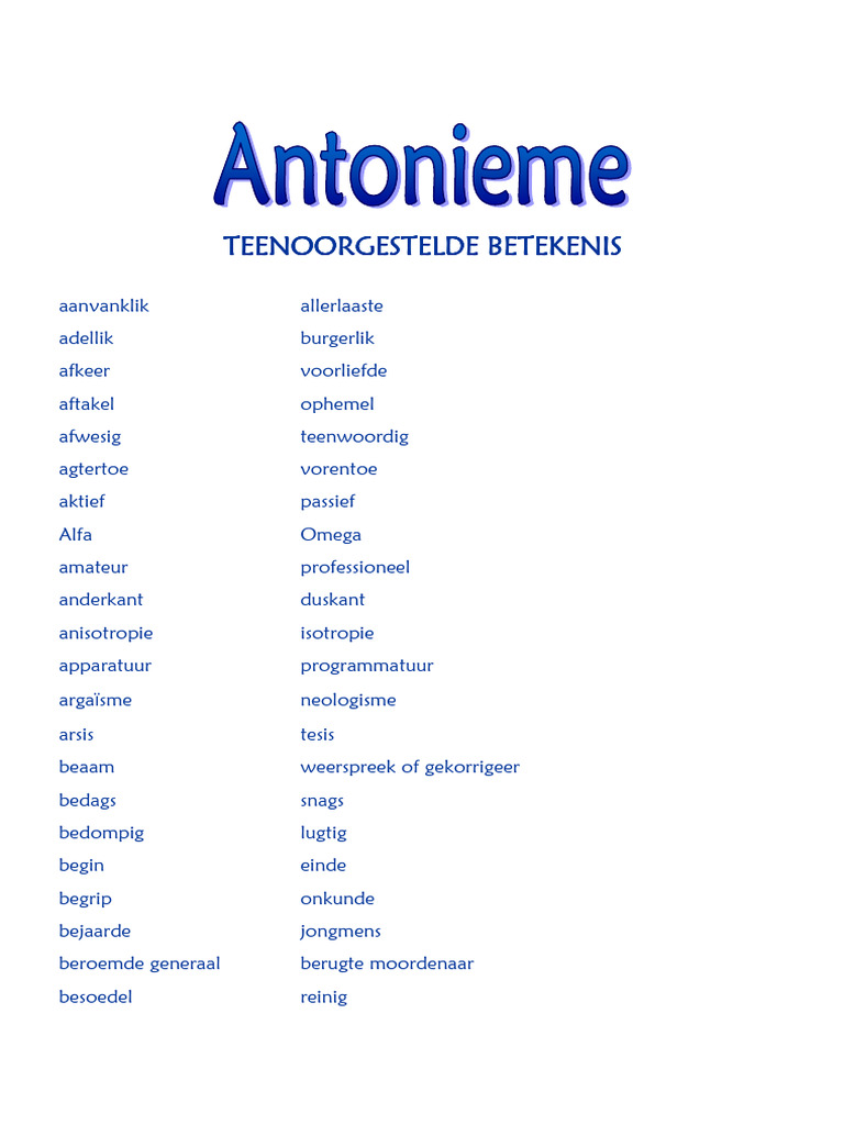 Antonieme | PDF