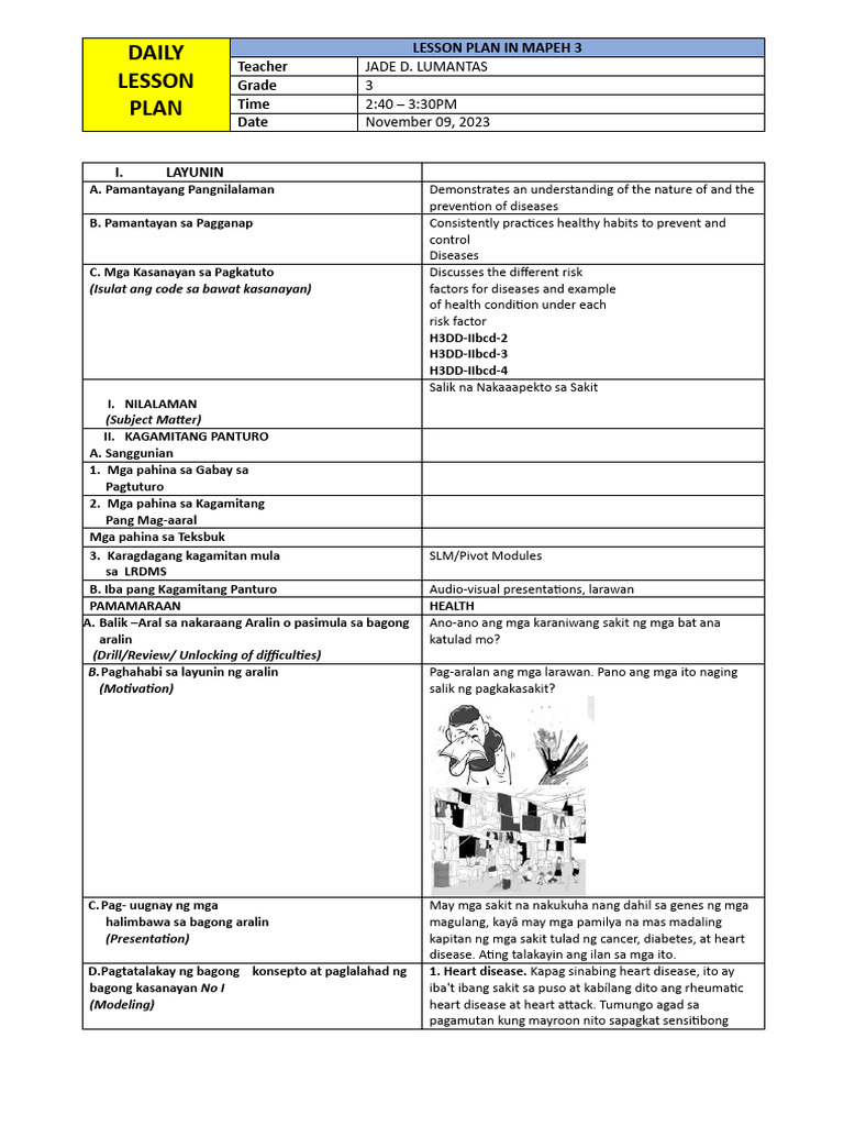 November 9 DLP IN GRADE 3 HEALTH | PDF