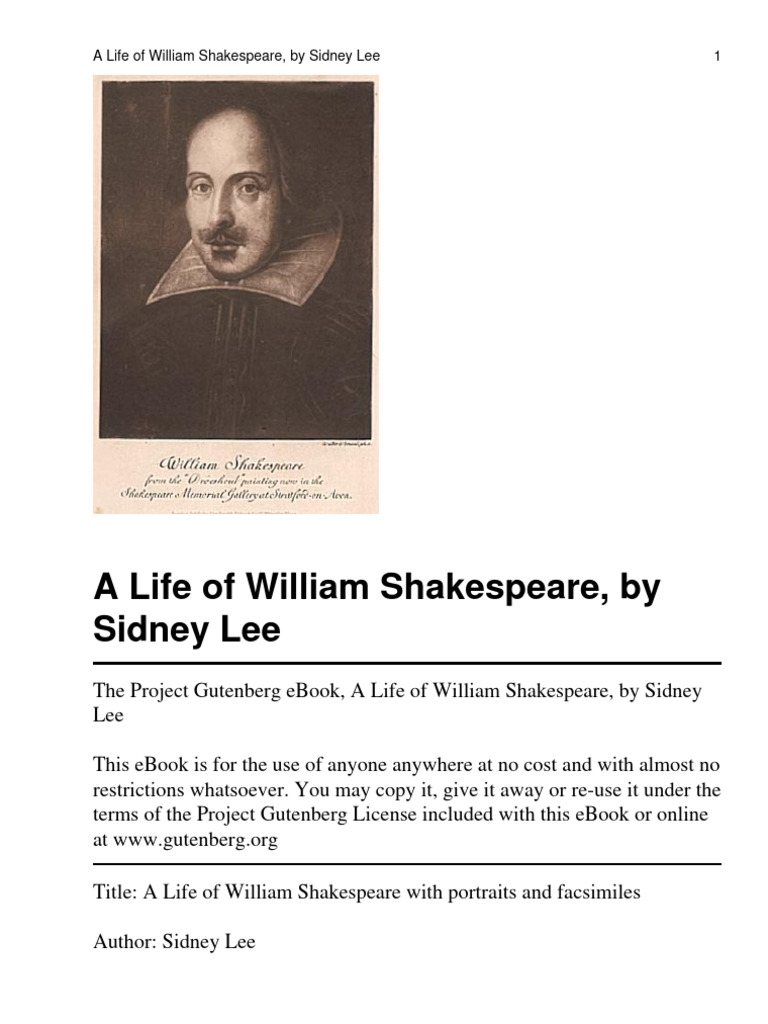 A Life of William Shakespear | PDF | Shakespeare's Sonnets | William ...