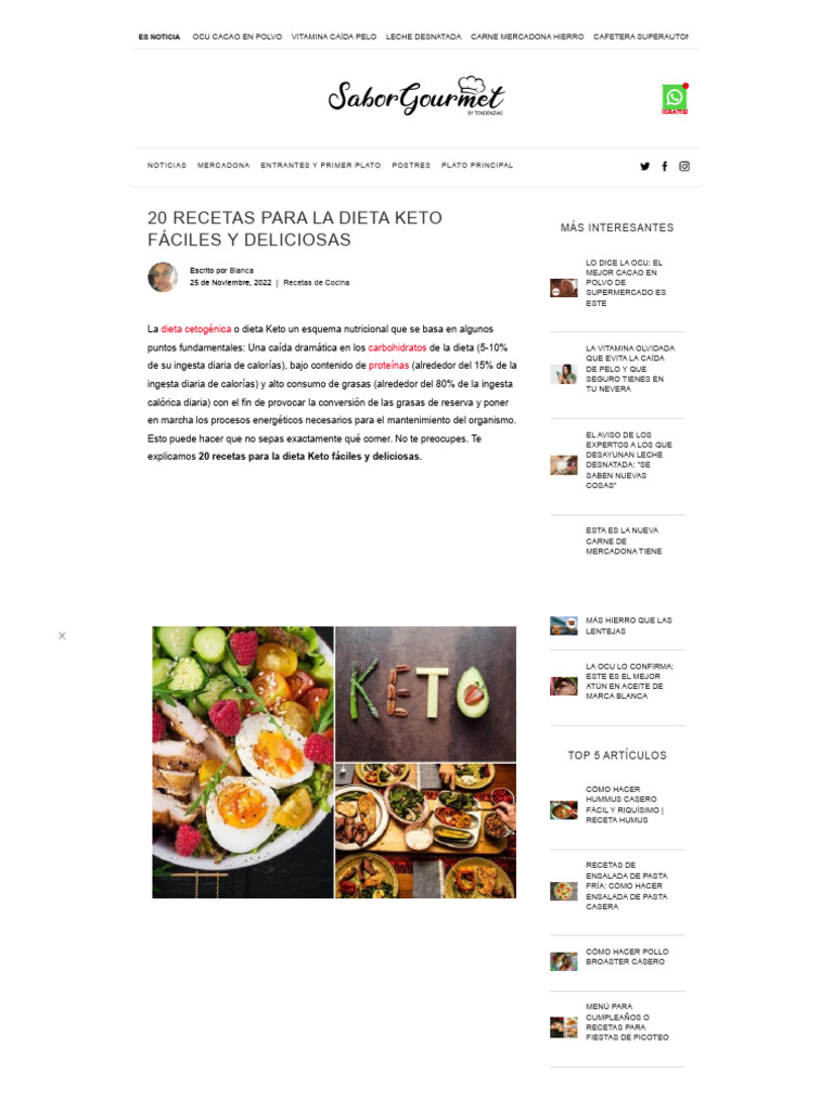 10 Recetas para - DIETA KETO - (Fáciles y Rápidas) | PDF | Cetosis ...