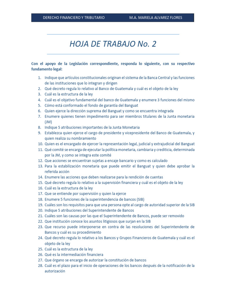 HOJA DE TRABAJO 2 (EXPOSICIONES Grupo 1 y 2) | PDF | Moneda | Economias