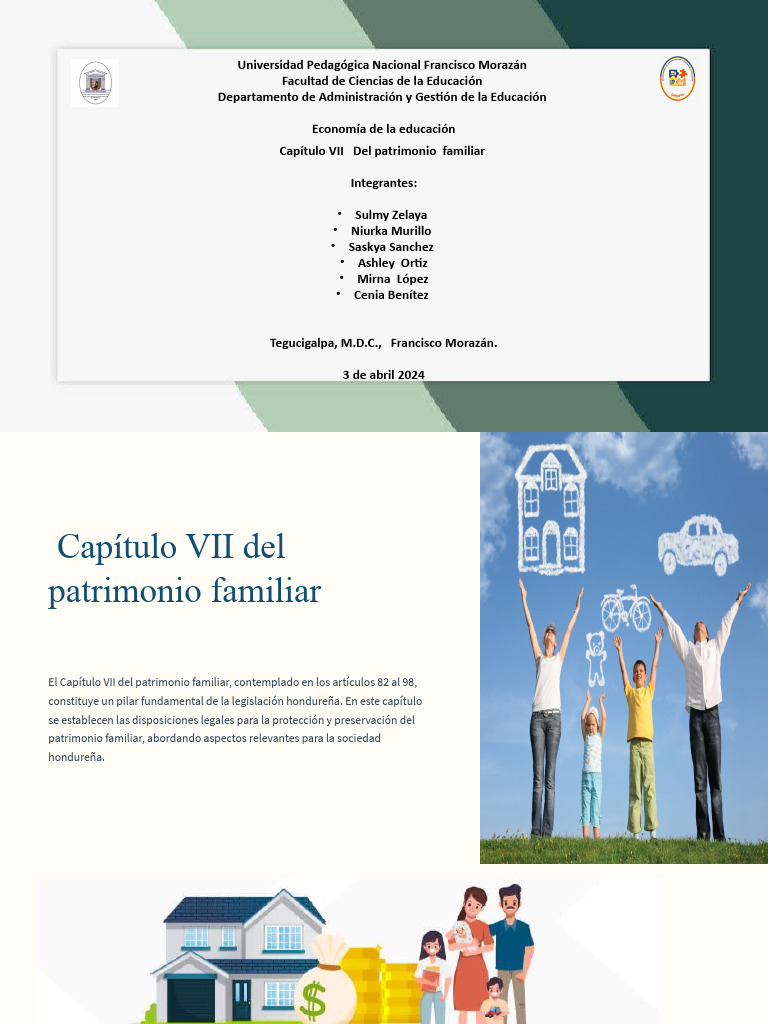 Capitulo 7 Del Patrimonio Familiar | PDF | Bienes (Ley) | Dominio eminente