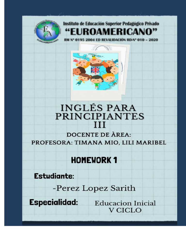 1RA TAREA INGLES V | PDF