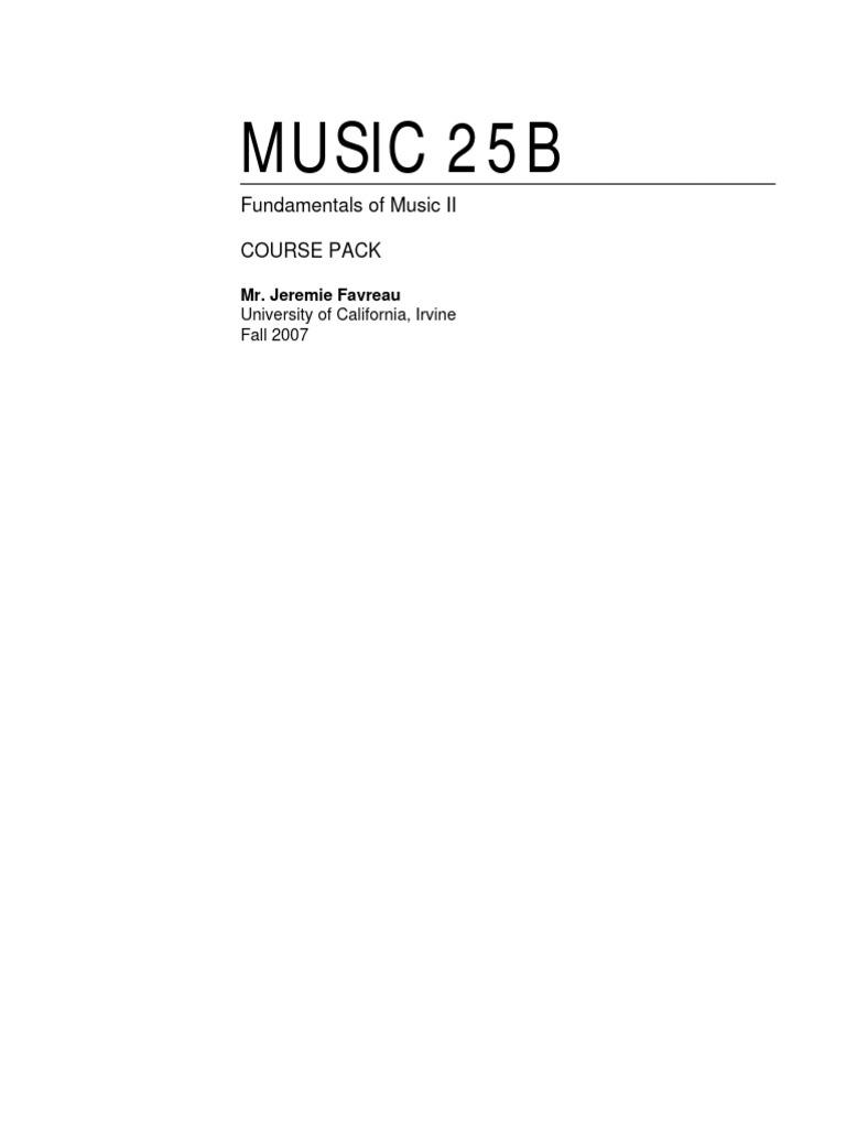 Fundamentals of Music II Guide | PDF