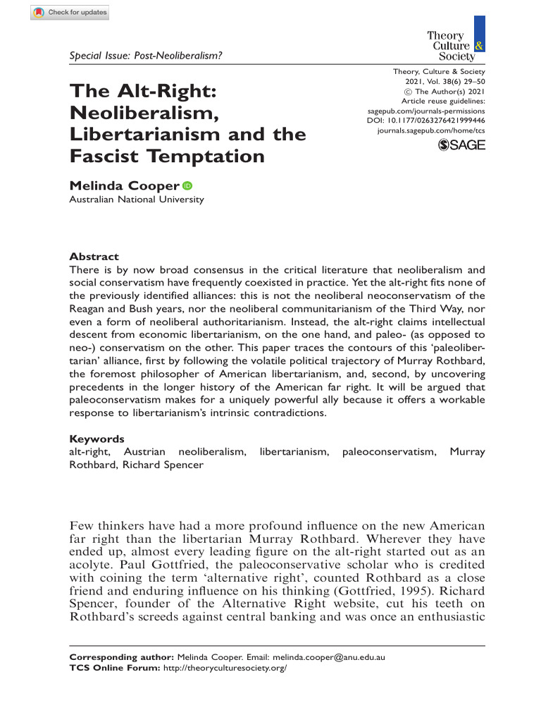 Alt-Right's Paleolibertarian Roots Explained | PDF | Libertarianism ...
