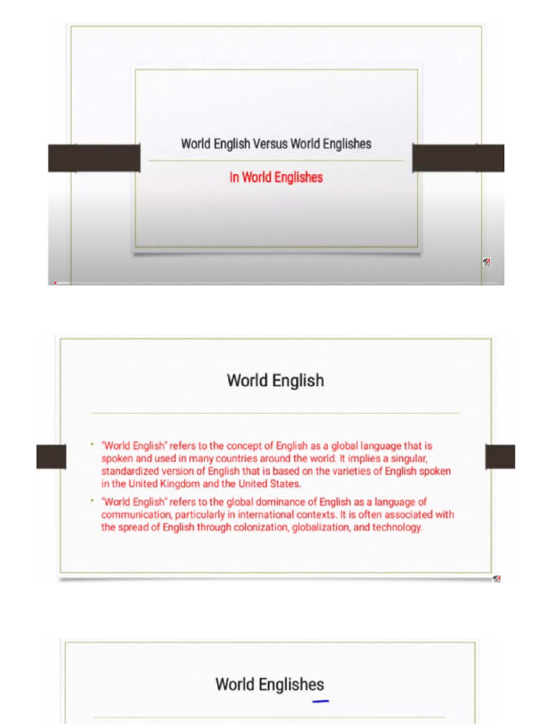 Lecture # 5 World English Versus World Englishes | PDF