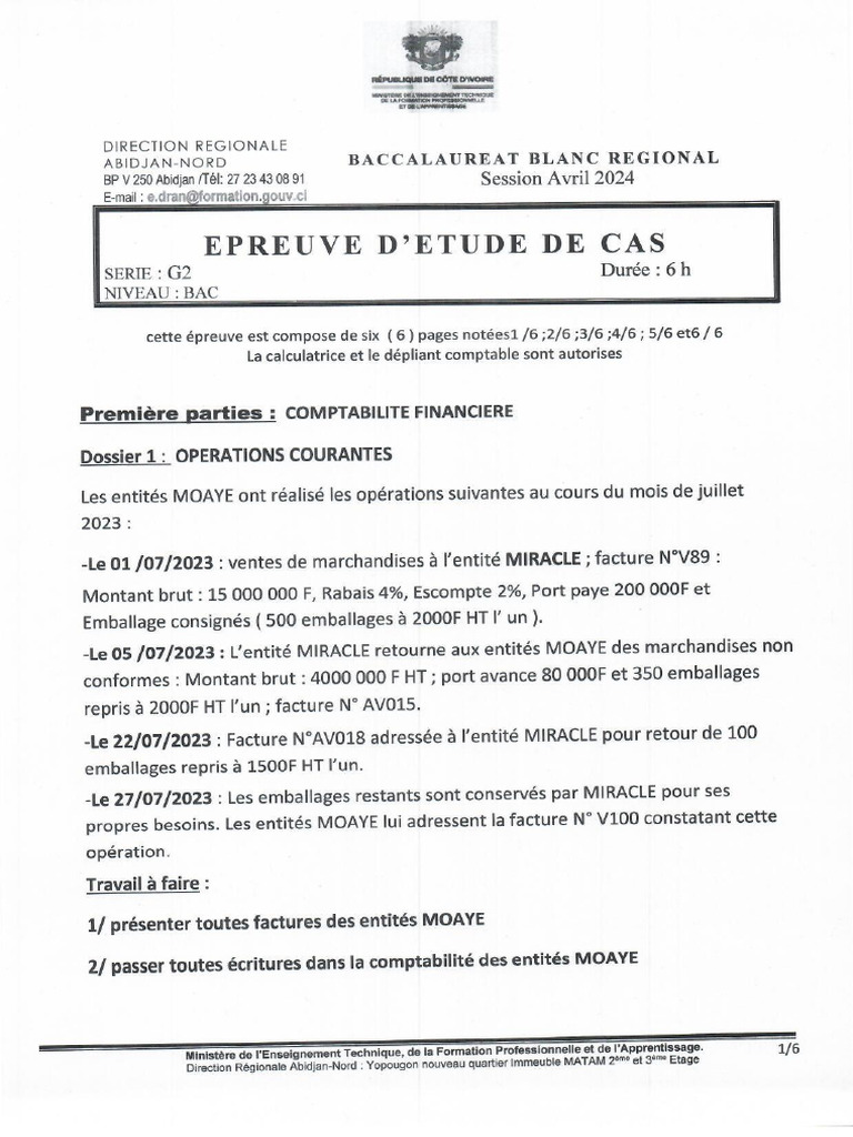 Corrige Etude de Cas G2 2024 | PDF