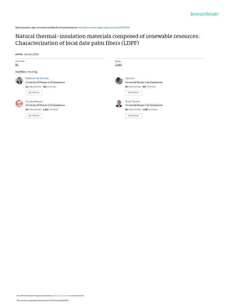 Natural Thermal-Insulation Materials Composed of R | PDF | Thermal ...