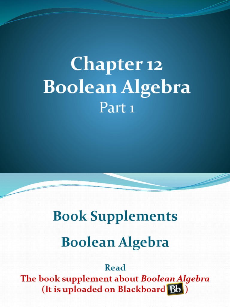 4chapter12 P1 Boolean Algebra Boolean Functions | PDF | Boolean Algebra ...