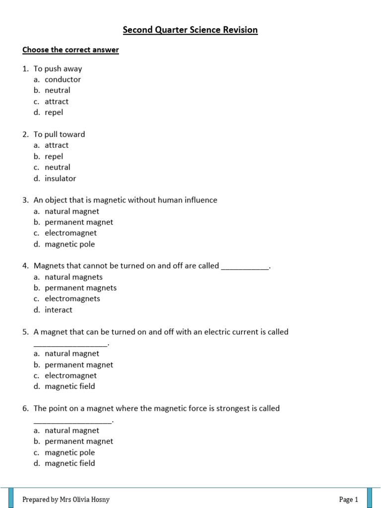 Second Quarter Revision Grade 3 2023 - 1 | PDF | Water Vapor | Humidity