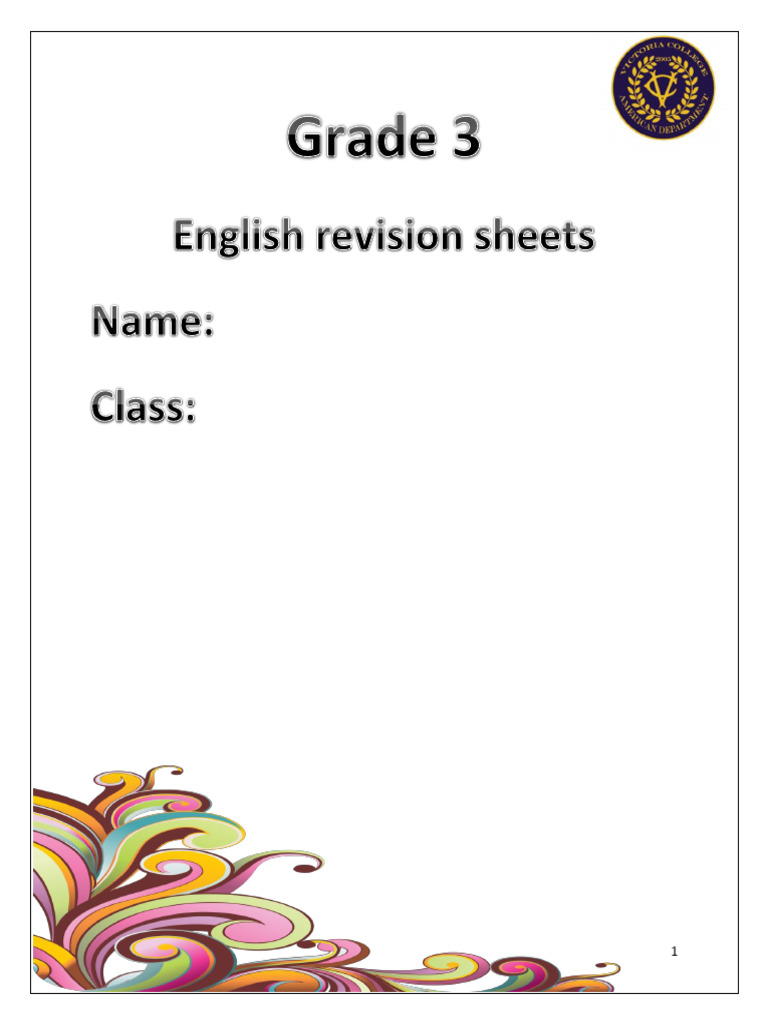 g3 3rd Quarter Revision Sheets | PDF | Grammatical Tense | Subject ...